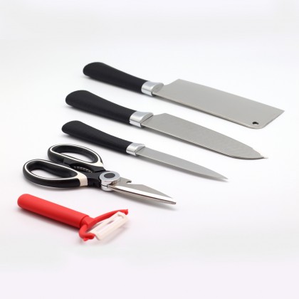EVERRICH 5-in-1 Professional Kitchen Set Scissor Peeler Cleaver Multi ...