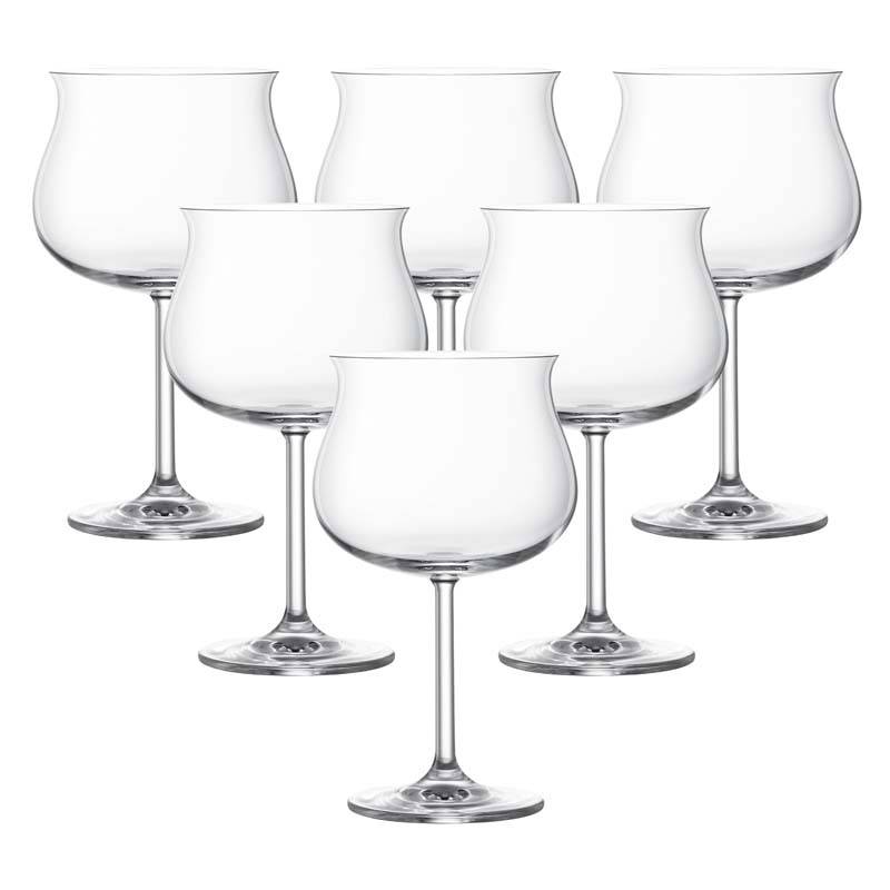 (Set Of 6) Lucaris Rims Tulip High Quality Lead Free Crystal Clear ...